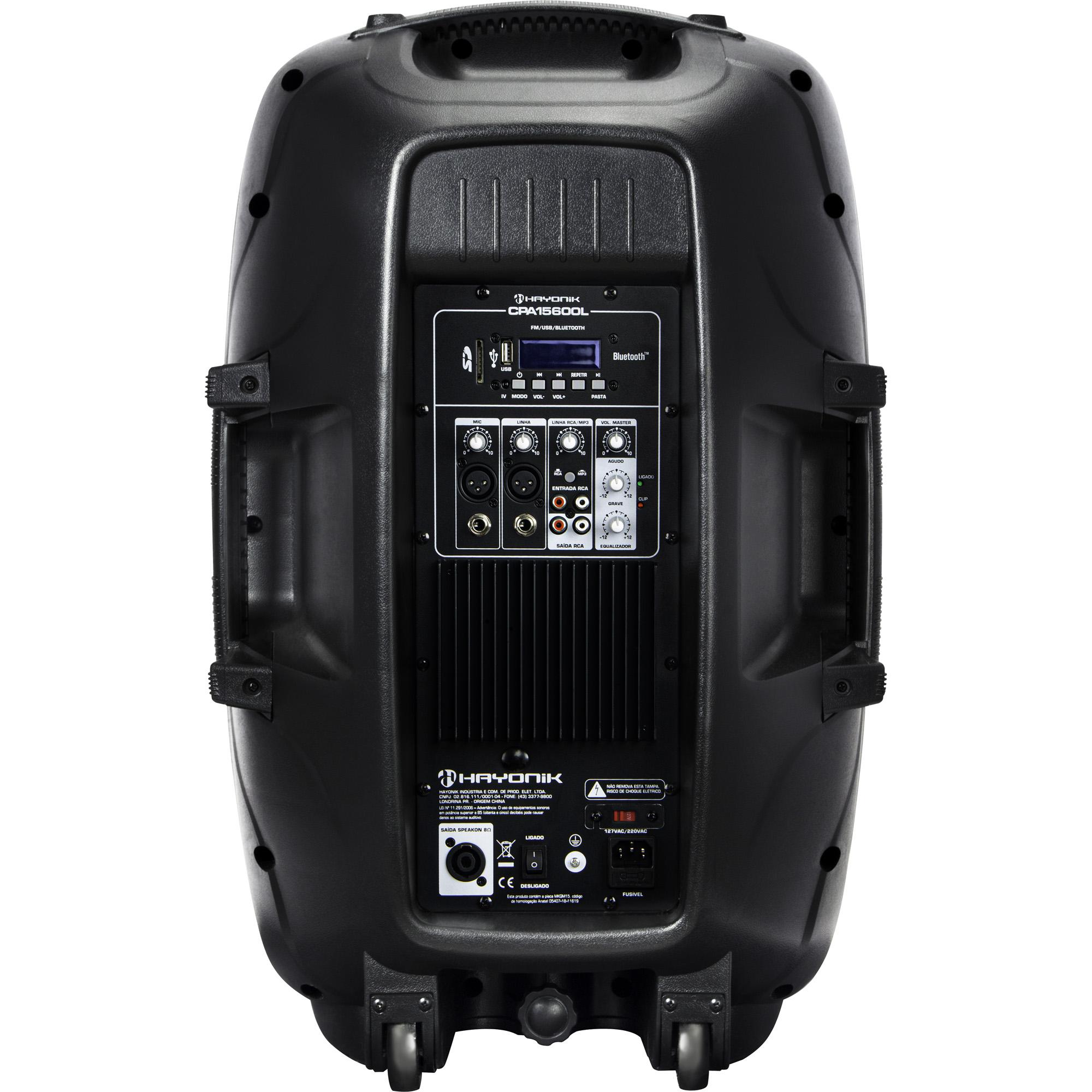 Caixa Acústica Ativa 600W Bluetooth CPA 15600L HAYONIK - Loja Alldaz