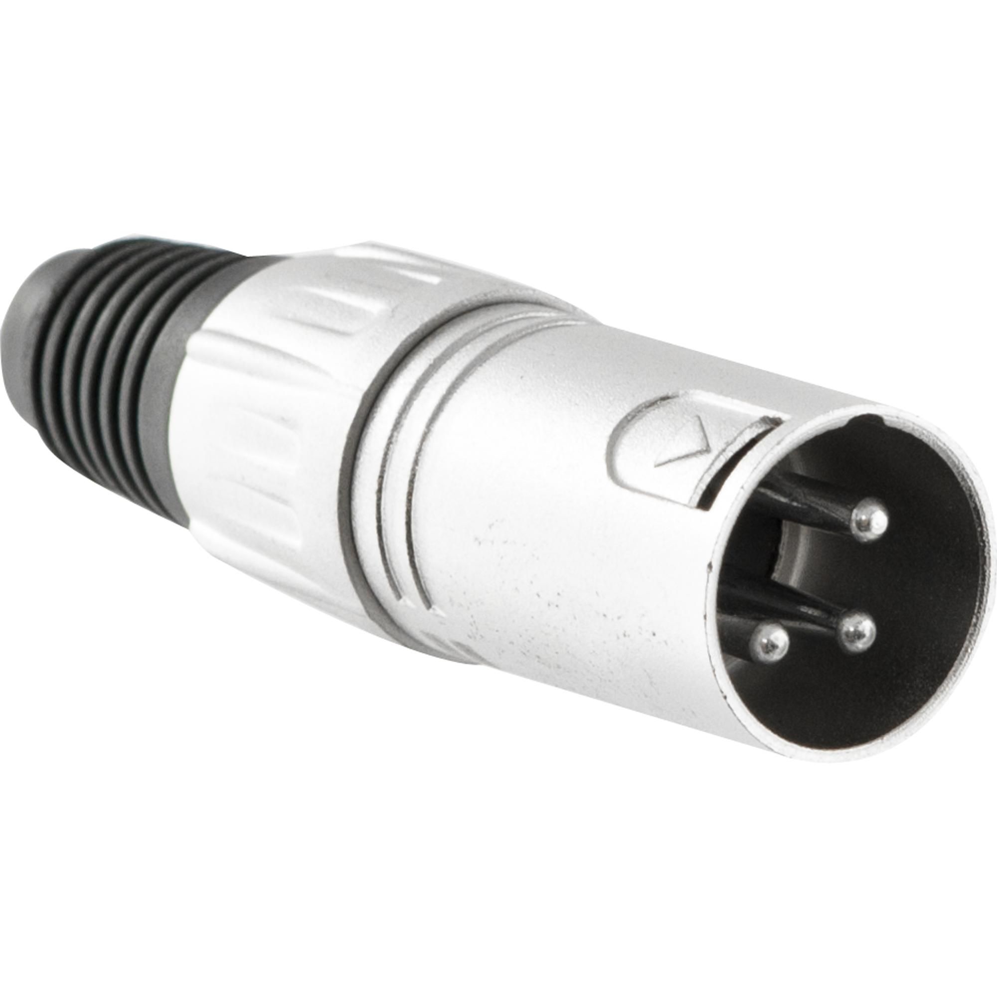Conector XLR Macho 3 Pólos Niquelado HX001M HYX - PCT / 2 - Loja Alldaz