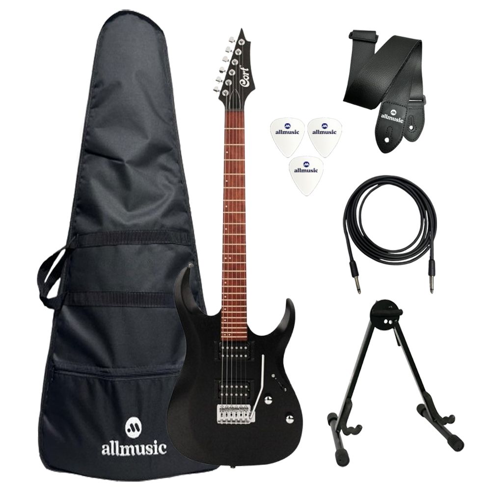 Kit Guitarra Cort X100 OPBK + Capa + Suporte + Acessórios - Loja Alldaz